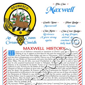 Maxwell Scottish Clan History - Etsy