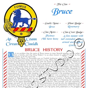 Bruce Scottish Clan History - Etsy