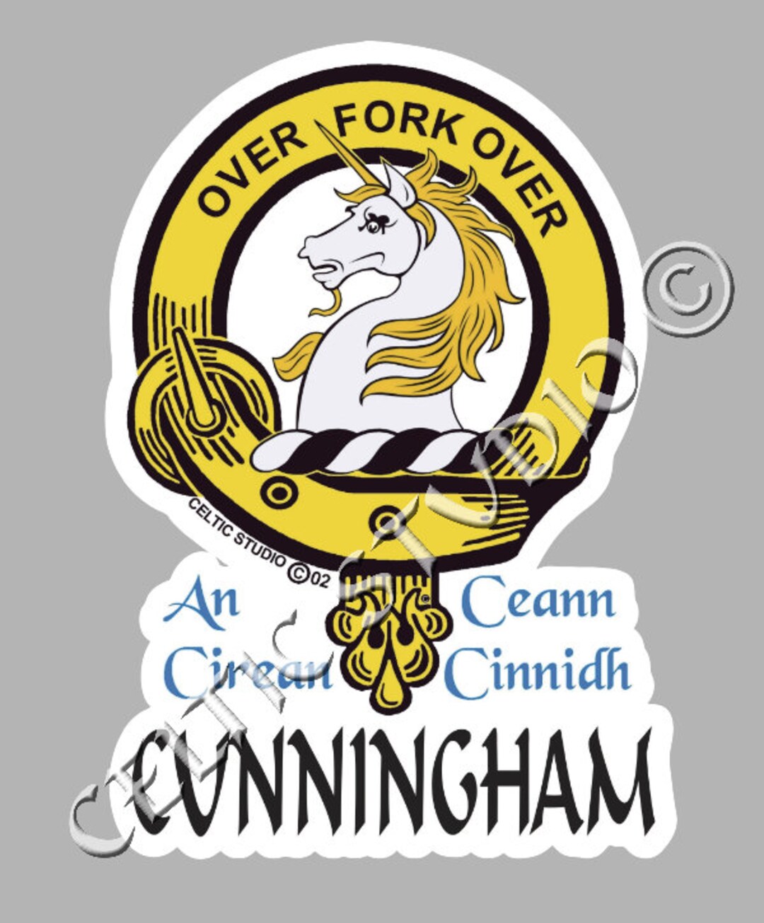 Cunningham Clan Crest Decal | Custom Scottish Heritage Car & Laptop ...
