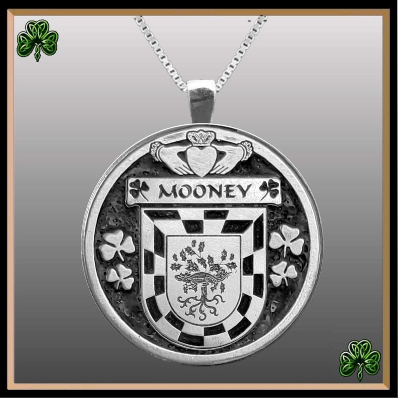Mooney Irish Coat of Arms Disk Pendant, Irish - Etsy