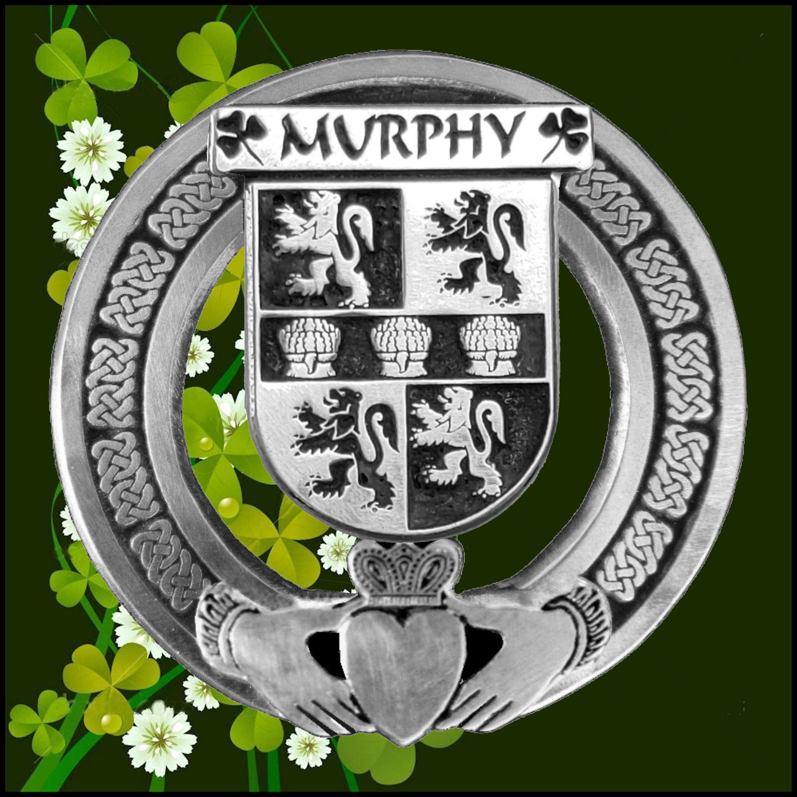 Murphy Irish Claddagh Coat of Arms Badge - Etsy