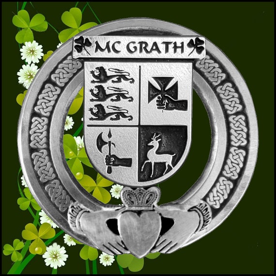 Mcgrath Irish Claddagh Coat of Arms Badge | Etsy Australia