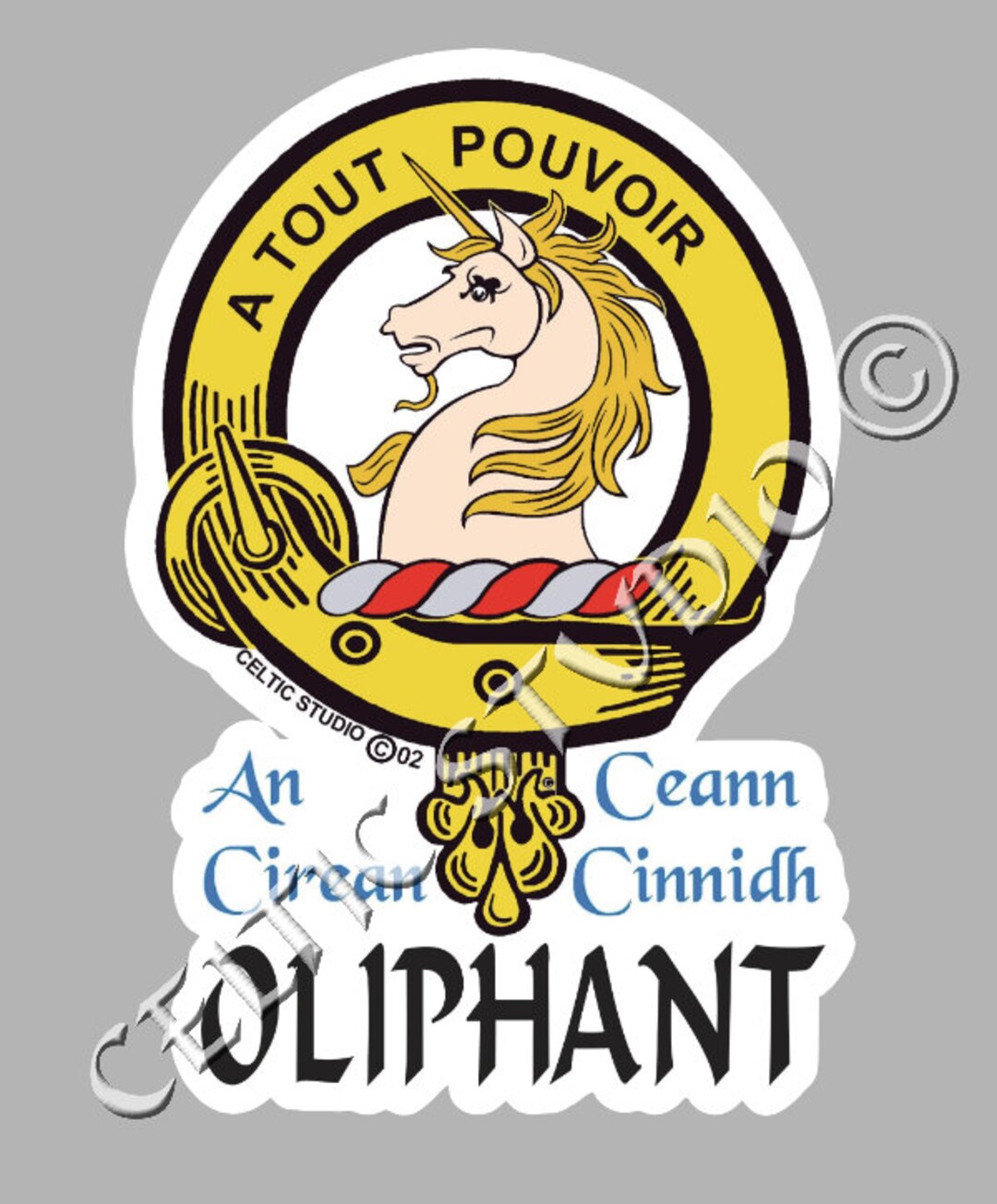 Oliphant Clan Crest Decal | Custom Scottish Heritage Car & Laptop ...