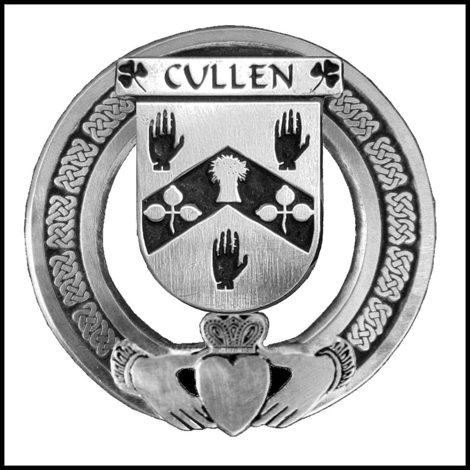 Cullen Irish Claddagh Coat of Arms Badge - Etsy