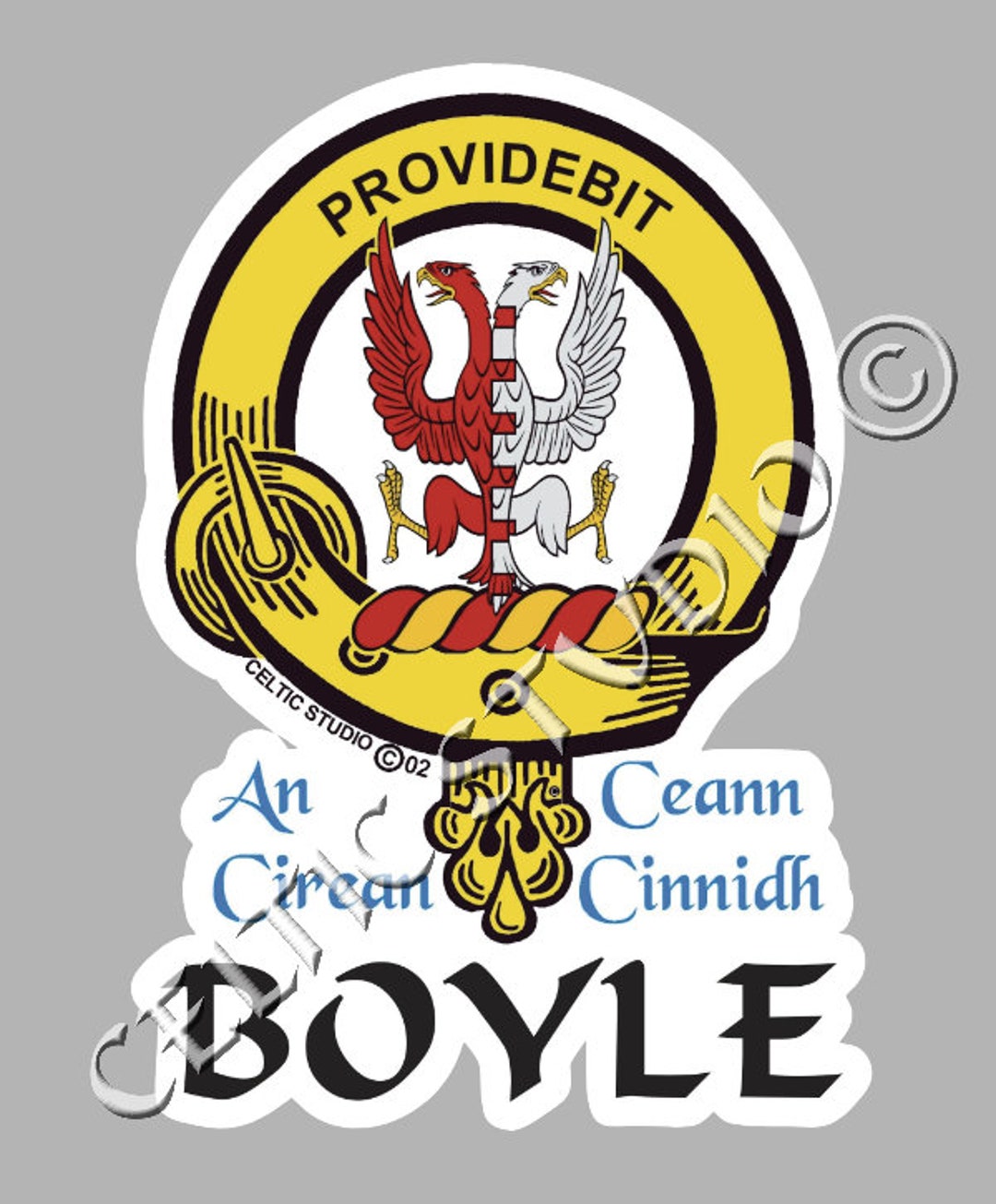 Boyle Clan Crest Decal | Custom Scottish Heritage Car & Laptop Stickers ...
