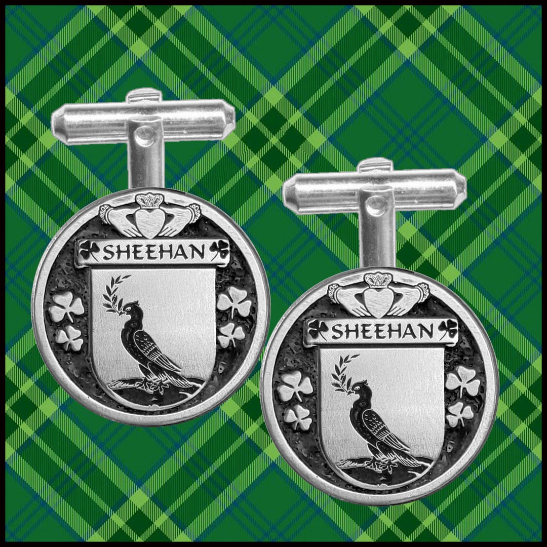 Sheehan Irish Coat of Arms Disk Cufflinks - Etsy UK