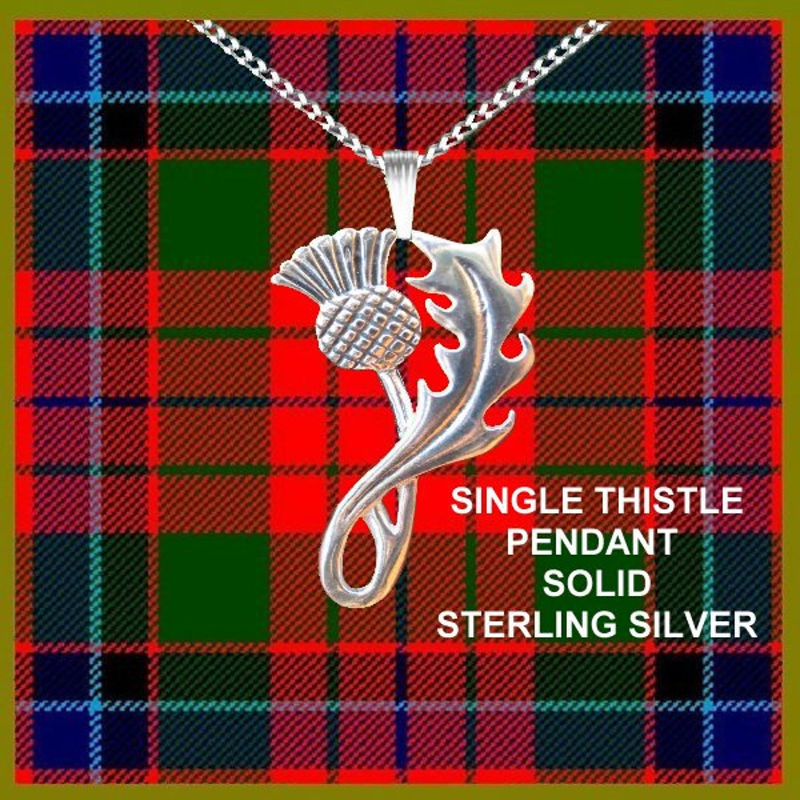 Single Thistle Pendant Scottish Necklace - Etsy