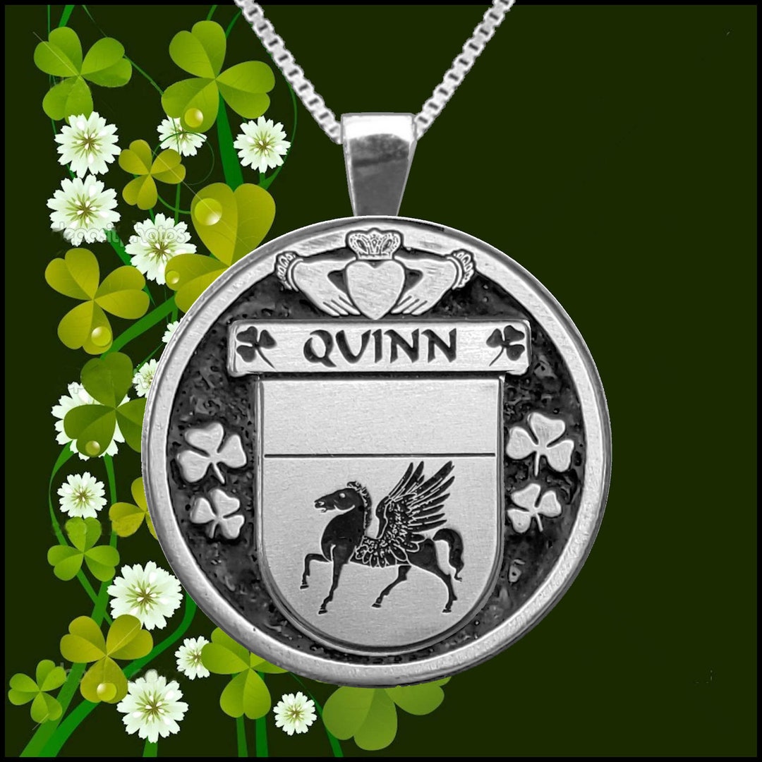 Quinn Irish Coat of Arms Disk Pendant, Irish - Etsy