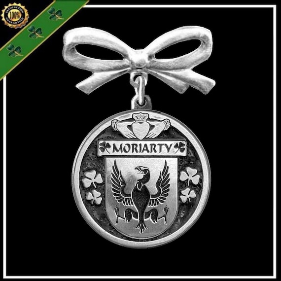 Moriarty Irish Coat of Arms Disk Bow Brooch - Etsy