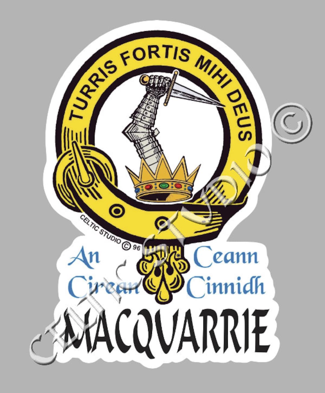 Macquarrie Clan Crest Decal | Custom Scottish Heritage Car & Laptop ...