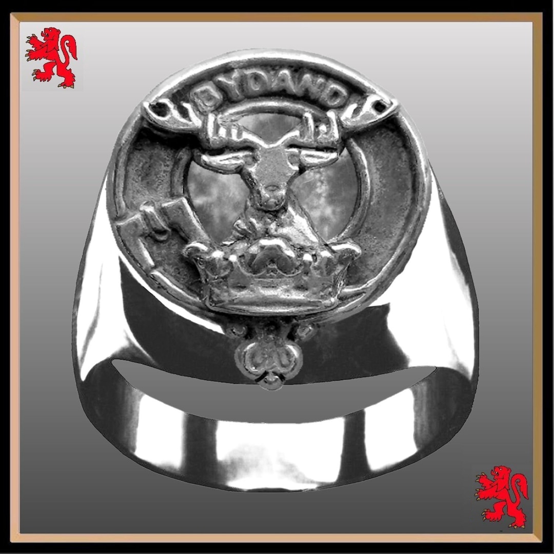 Gordon Scottish Clan Crest Ring GC100 ~ Sterling Silver and Karat Gold ...
