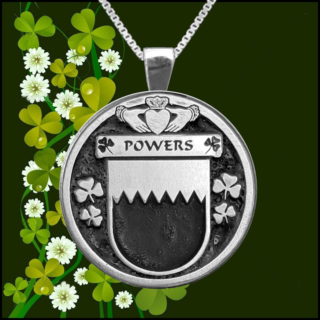Powers Irish Coat of Arms Disk Pendant, Irish - Etsy