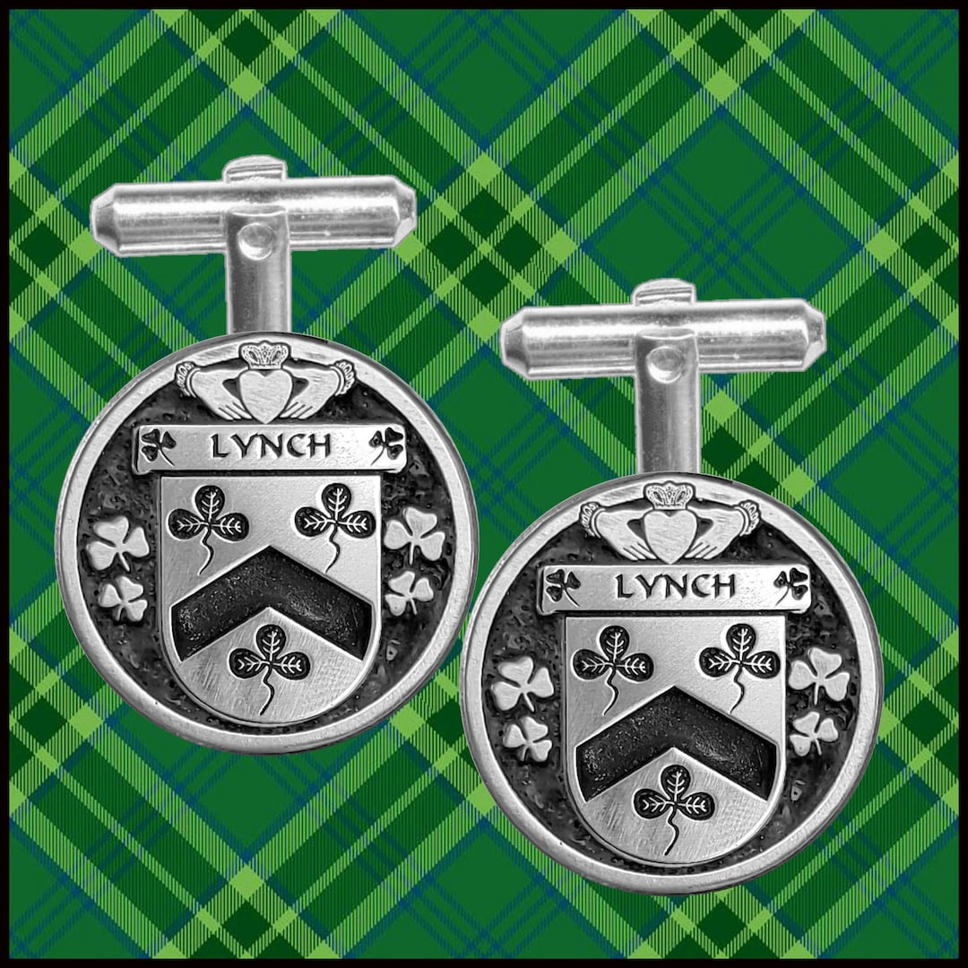 Lynch Irish Coat of Arms Disk Cufflinks - Etsy