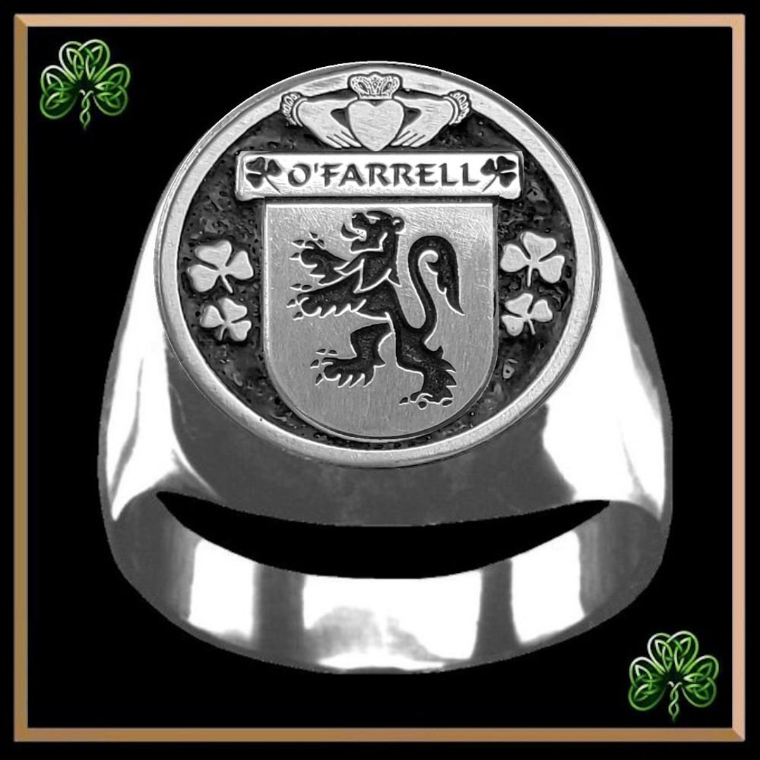 O'farrell Irish Coat of Arms Gents Ring IC100 - Etsy