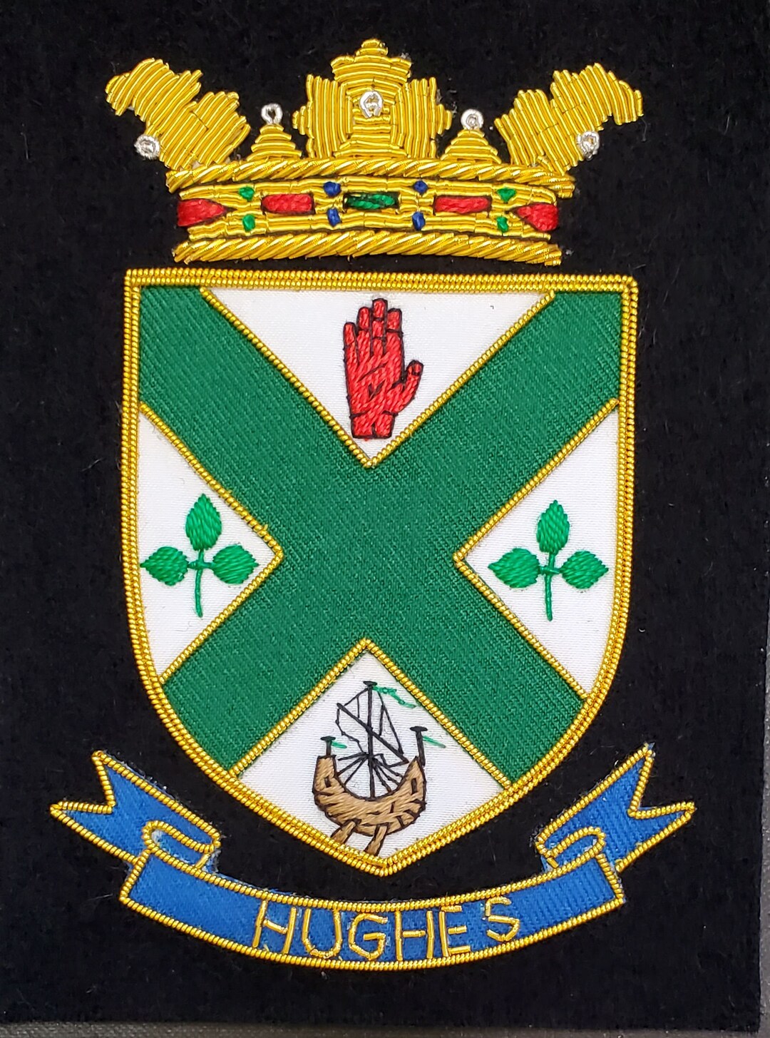 Hughes Irish Coat of Arms Embroidered Crest - Etsy