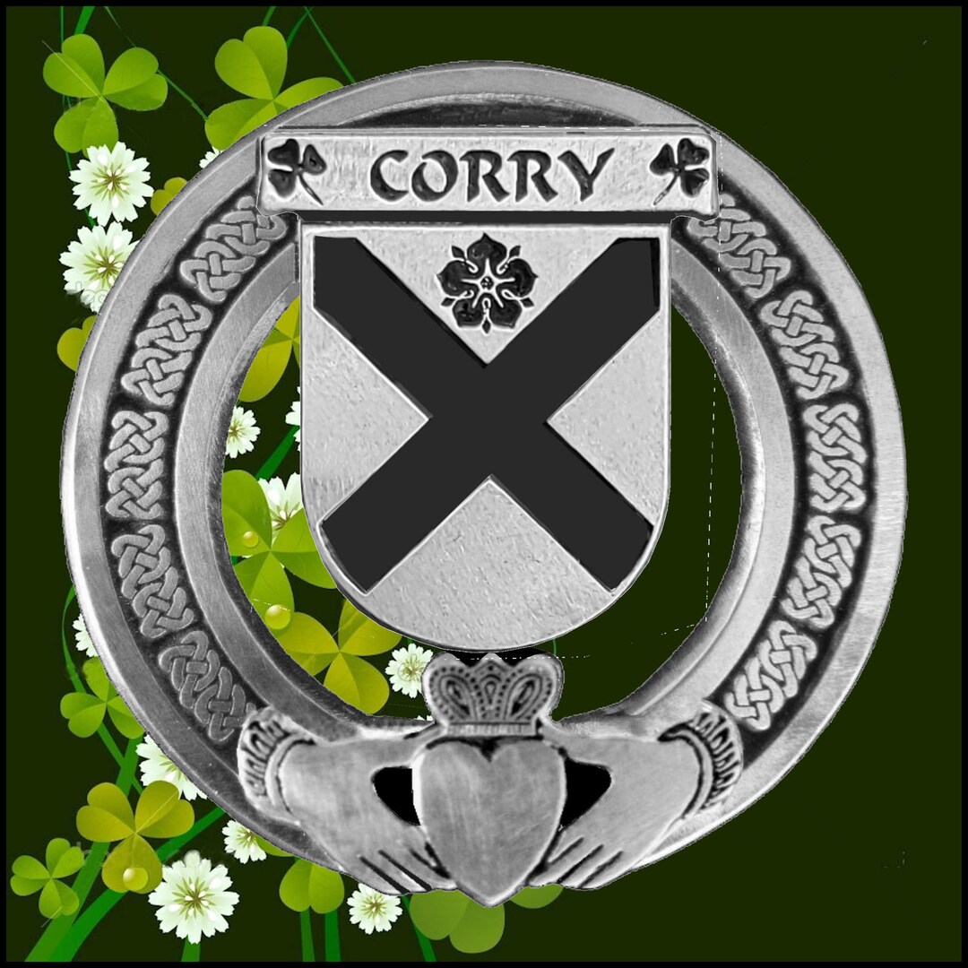 Corry Irish Claddagh Coat of Arms Badge - Etsy