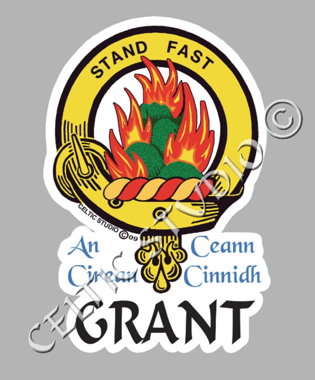 Grant Clan Crest Decal | Custom Scottish Heritage Car & Laptop Stickers ...