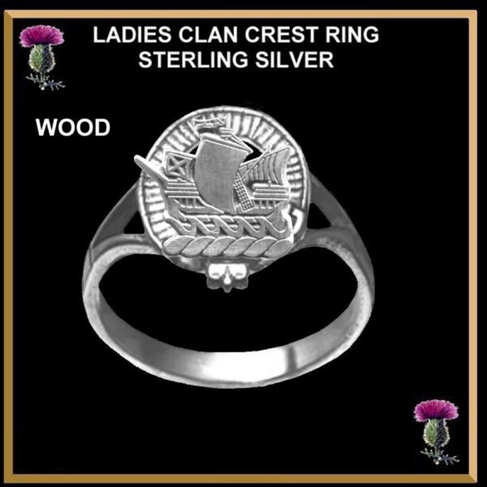Scottish Ladies Clan Crest Ring LC200 Silver and Gold All Clans - Etsy