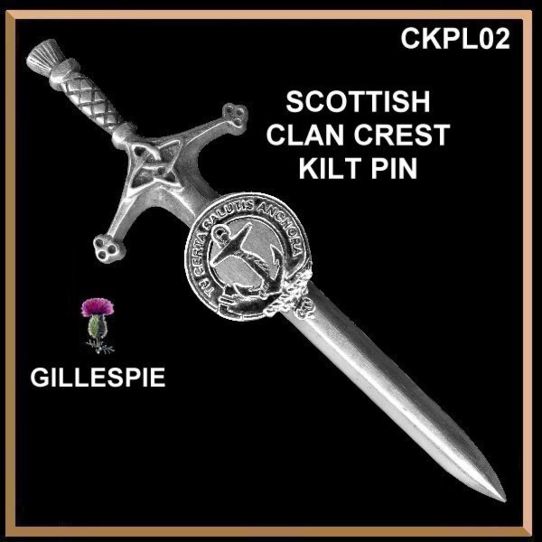 Gillespie Clan Crest Kilt Pin, Scottish Pin ~ CKP02 - Etsy