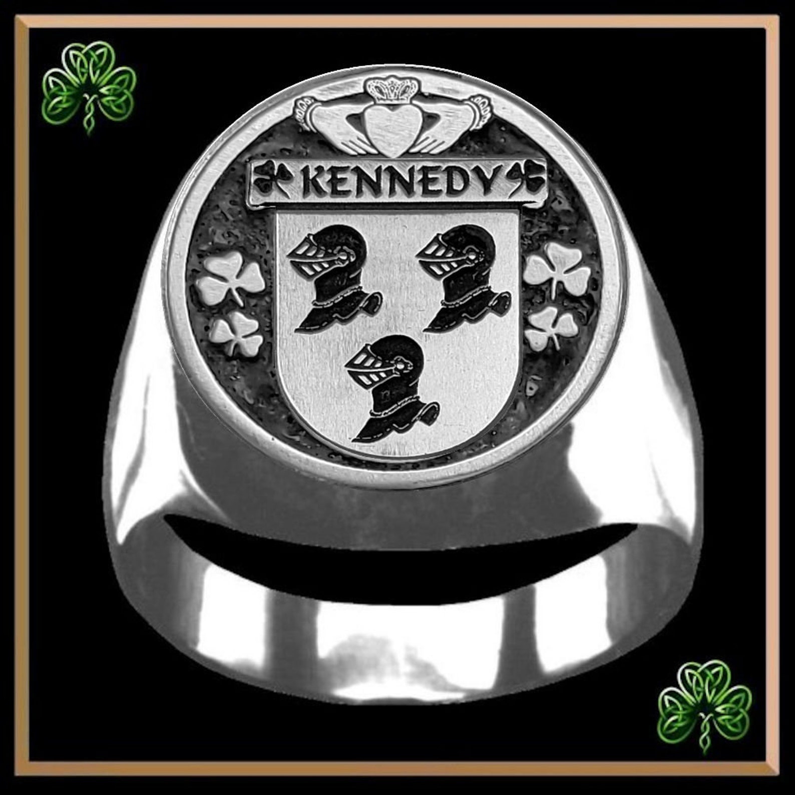 Kennedy Irish Coat of Arms Gents Ring IC100 - Etsy