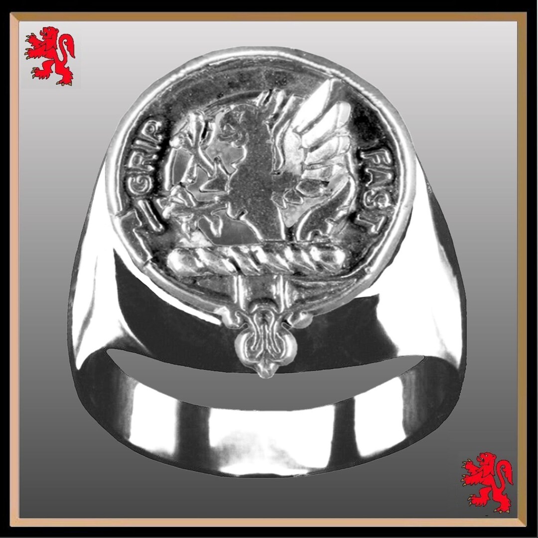 Leslie Scottish Clan Crest Ring GC100 ~ Sterling Silver and Karat Gold ...