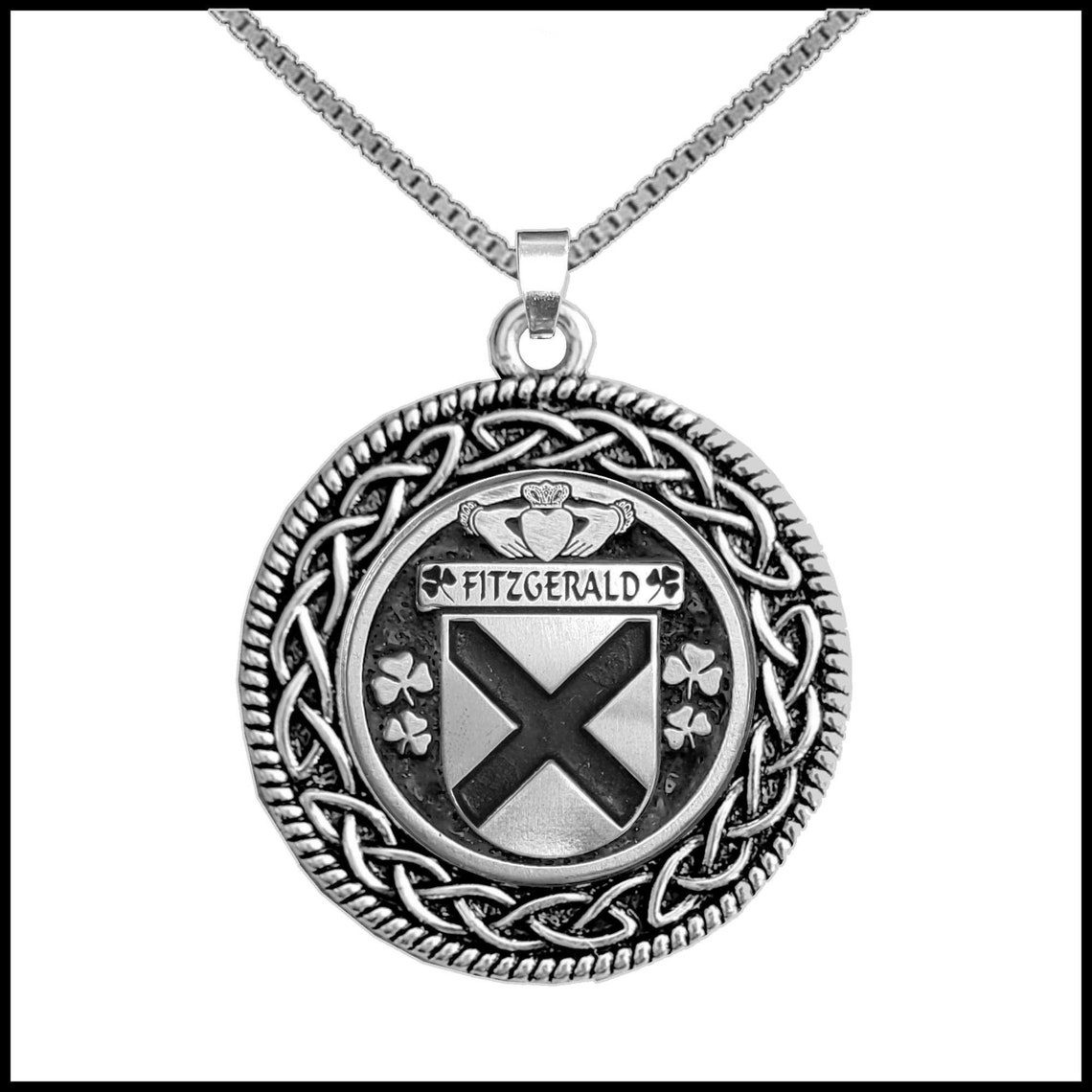 Fitzgerald Irish Coat of Arms Celtic Interlace Disk Pendant - Etsy