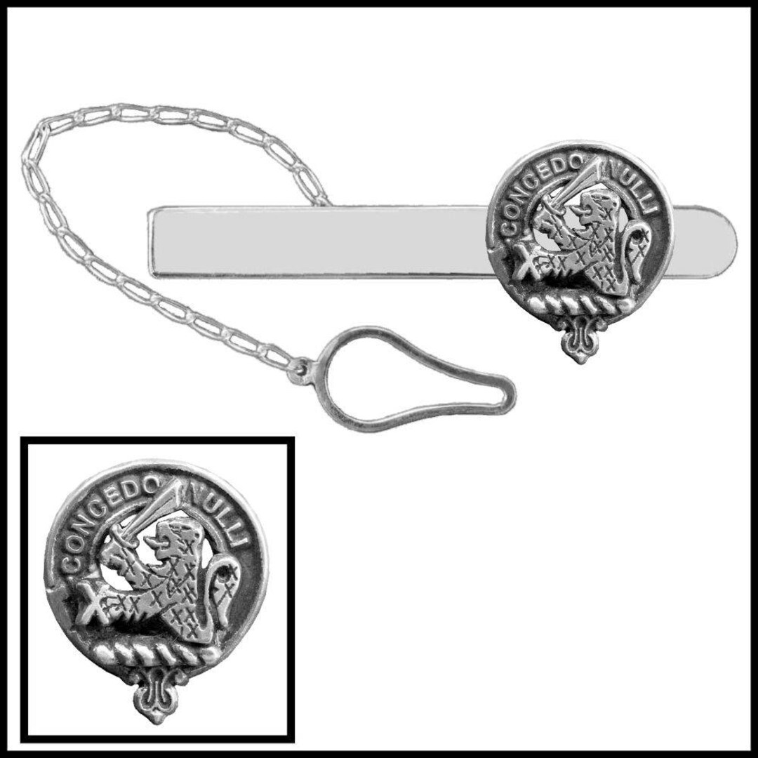 Little Clan Crest Scottish Button Loop Tie Bar ~ Sterling Silver - Etsy