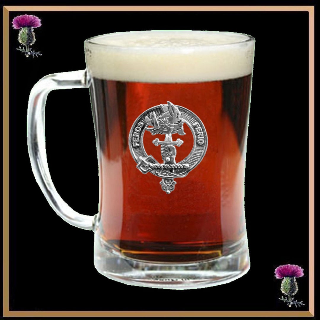 Chisholm Clan Crest Badge Glass Beer Mug - Etsy