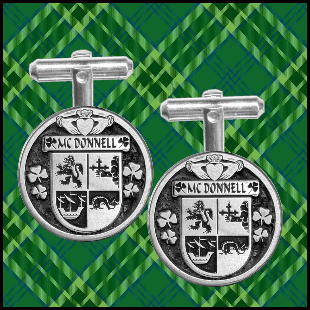 Mcdonnell Irish Coat of Arms Disk Cufflinks - Etsy