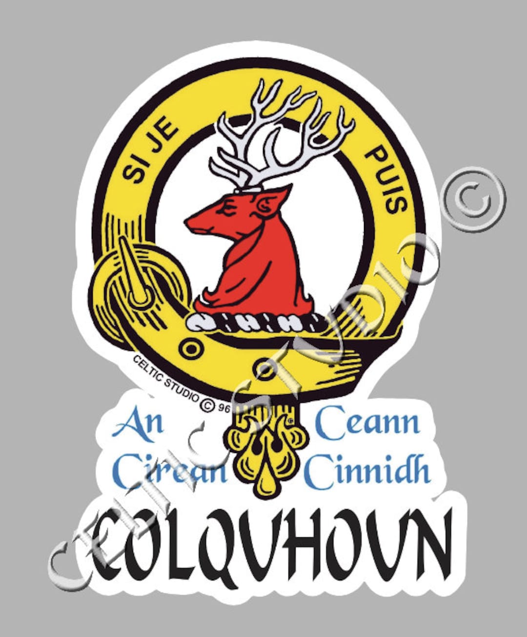 Colquhoun Clan Crest Decal | Custom Scottish Heritage Car & Laptop ...