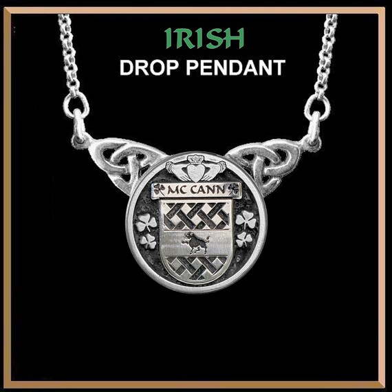 Mccann Irish Coat of Arms Double Drop Pendant ILP03 - Etsy