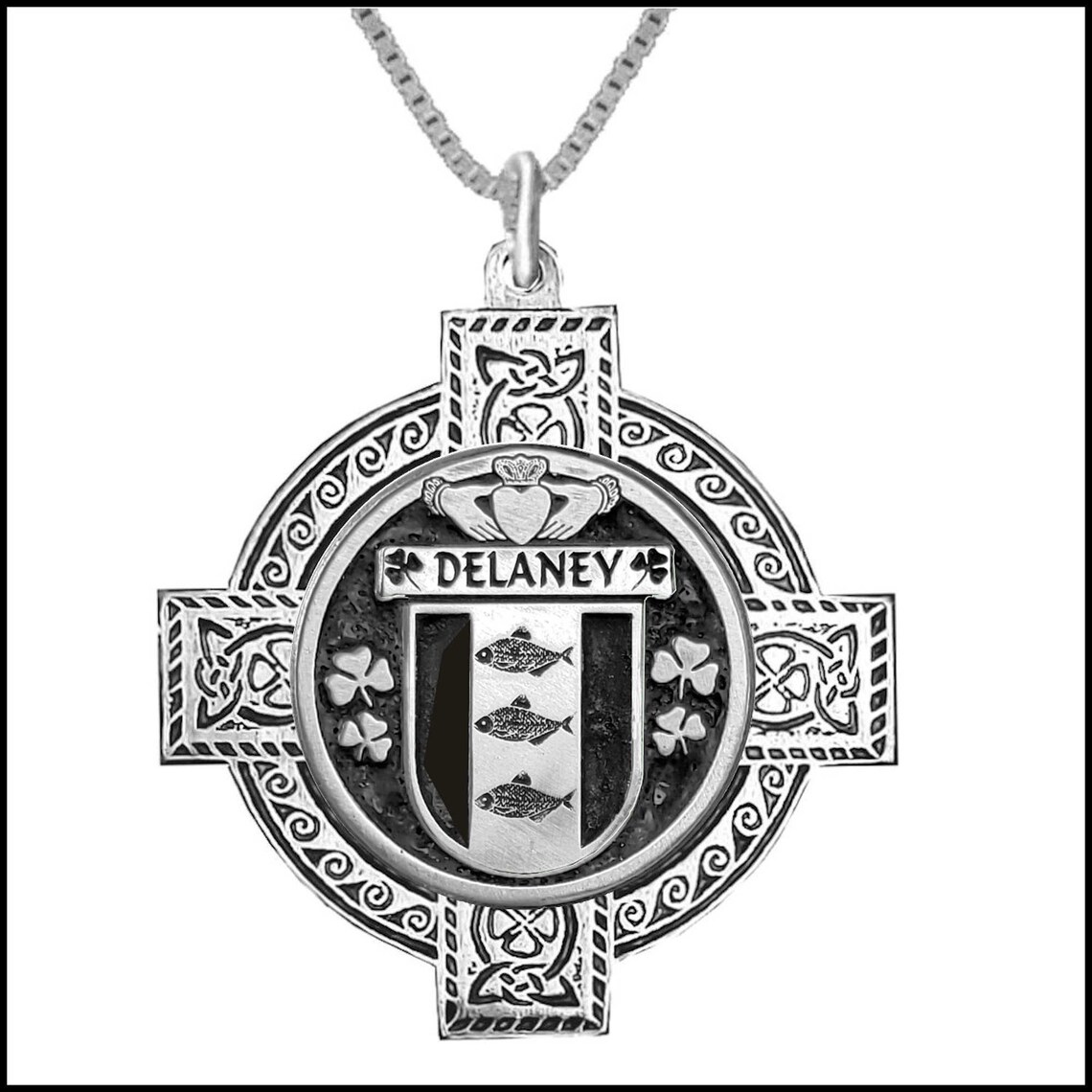 Delaney Irish Coat of Arms Celtic Cross Pendant ~ IP04 - Etsy