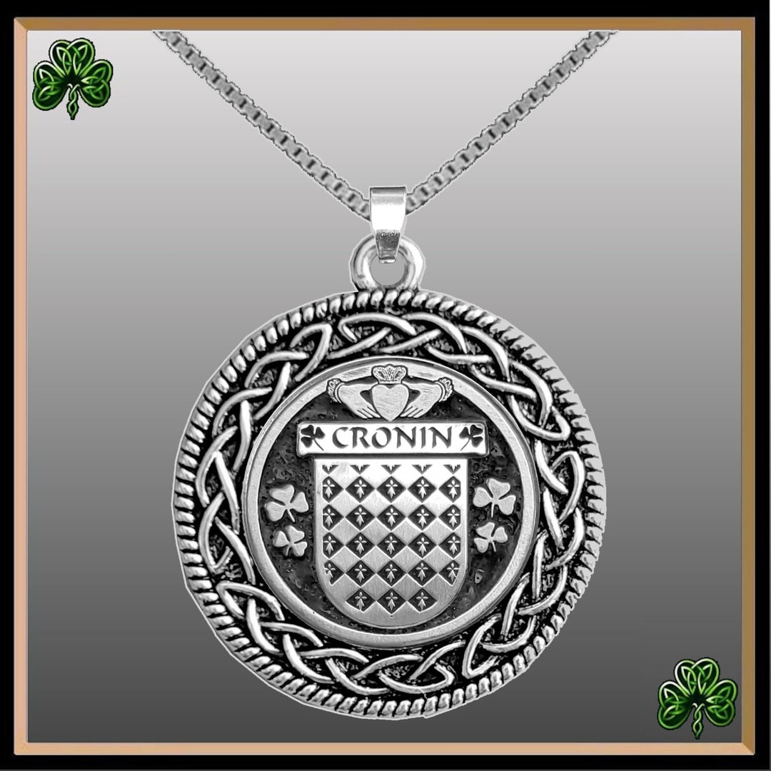 Cronin Irish Coat of Arms Celtic Interlace Disk Pendant ~ IP06 - Etsy