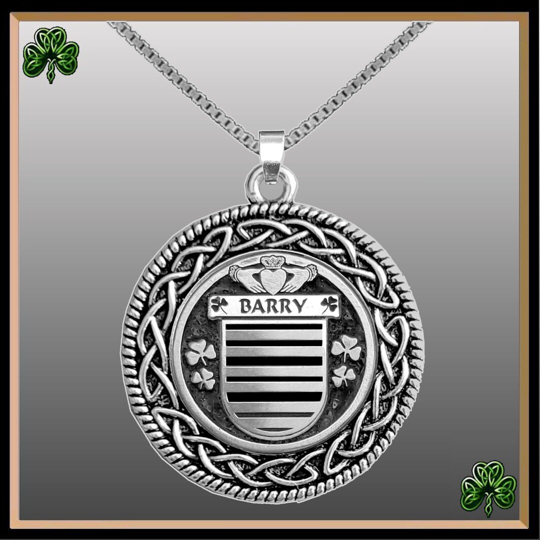 Barry Irish Coat of Arms Celtic Interlace Disk Pendant ~ IP06 - Etsy
