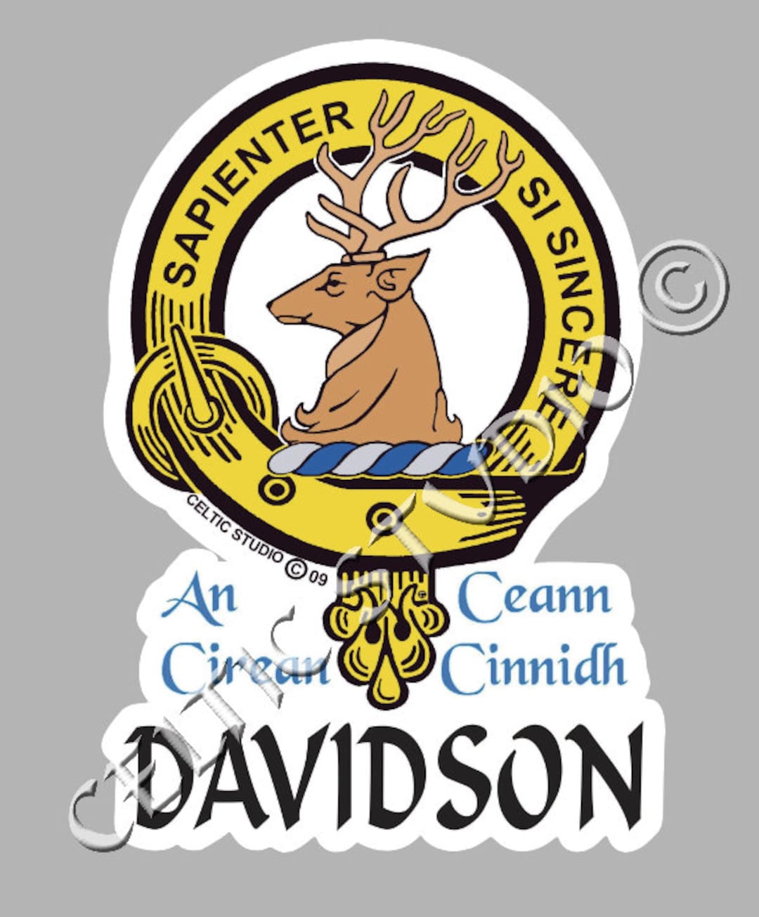 Davidson Clan Crest Decal | Custom Scottish Heritage Car & Laptop ...