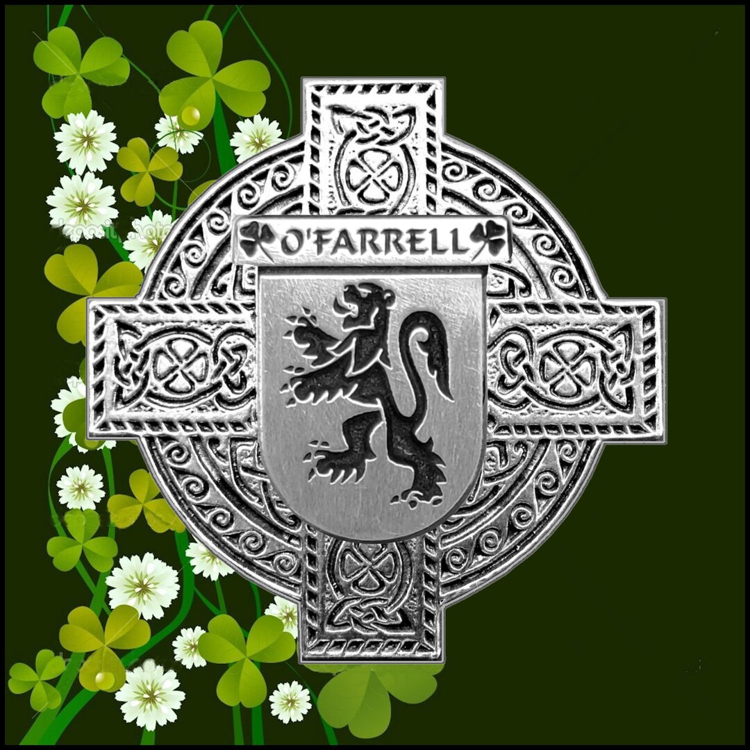 O'farrell Irish Coat of Arms Celtic Cross Badge - Etsy