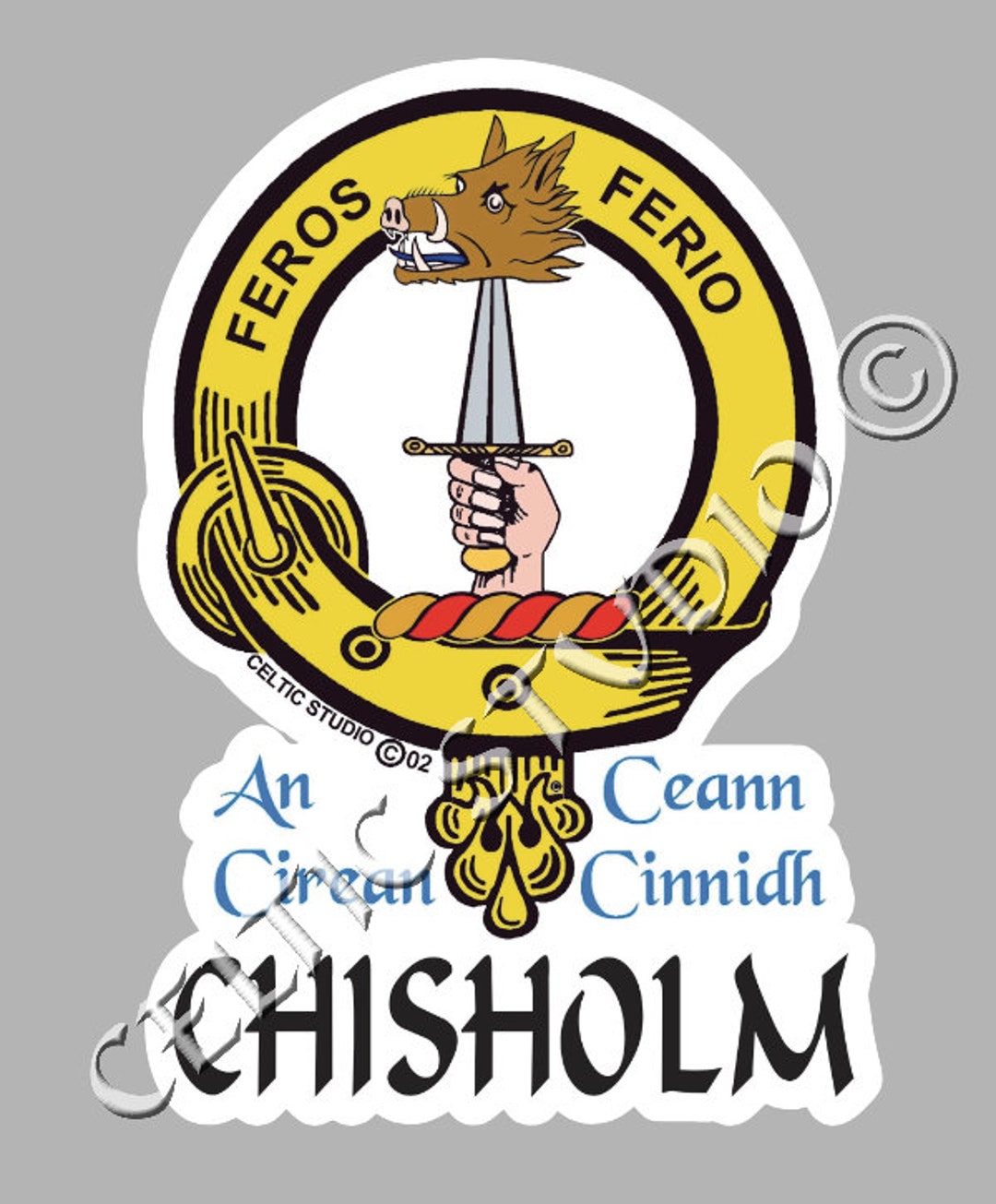 Chisholm Clan Crest Decal | Custom Scottish Heritage Car & Laptop ...