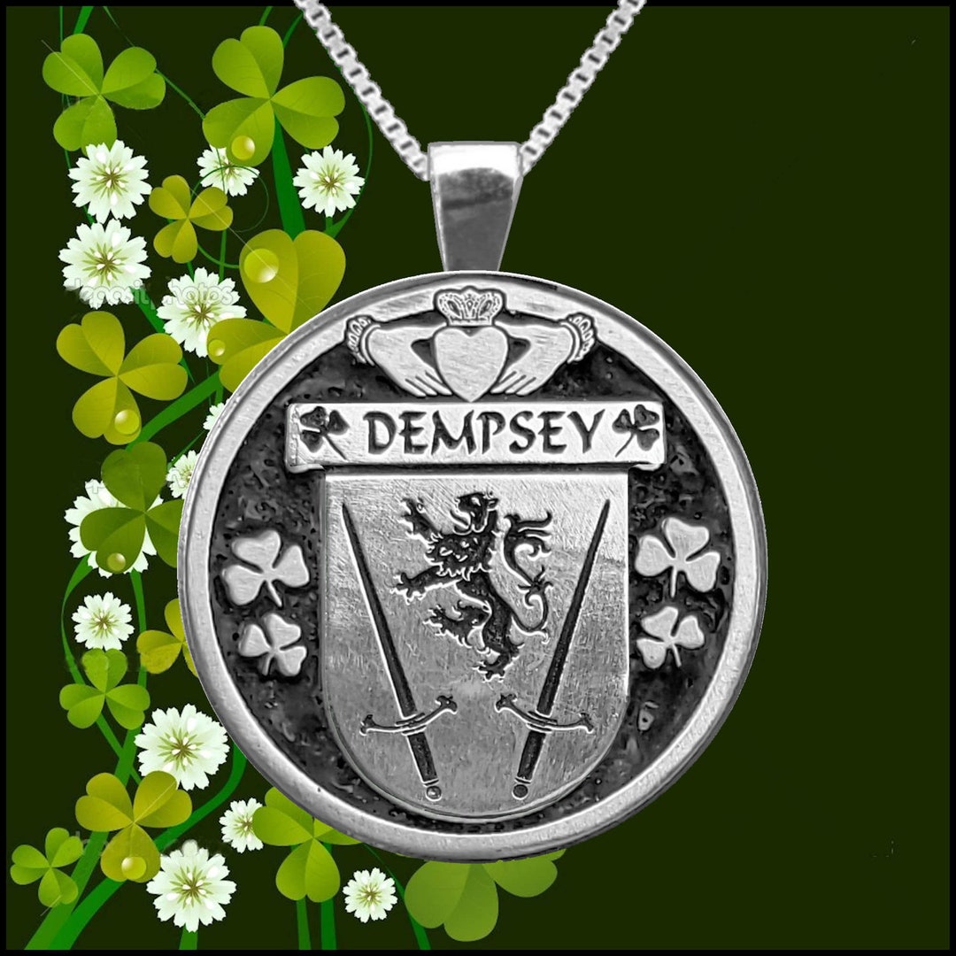 Dempsey Irish Coat of Arms Disk Pendant, Irish - Etsy