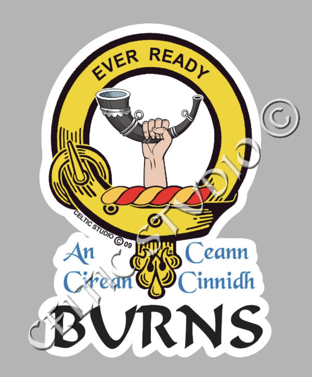 Burns Clan Crest Decal | Custom Scottish Heritage Car & Laptop Stickers ...