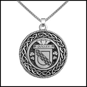 Quigley Irish Coat of Arms Celtic Interlace Disk Pendant ~ IP06 - Etsy