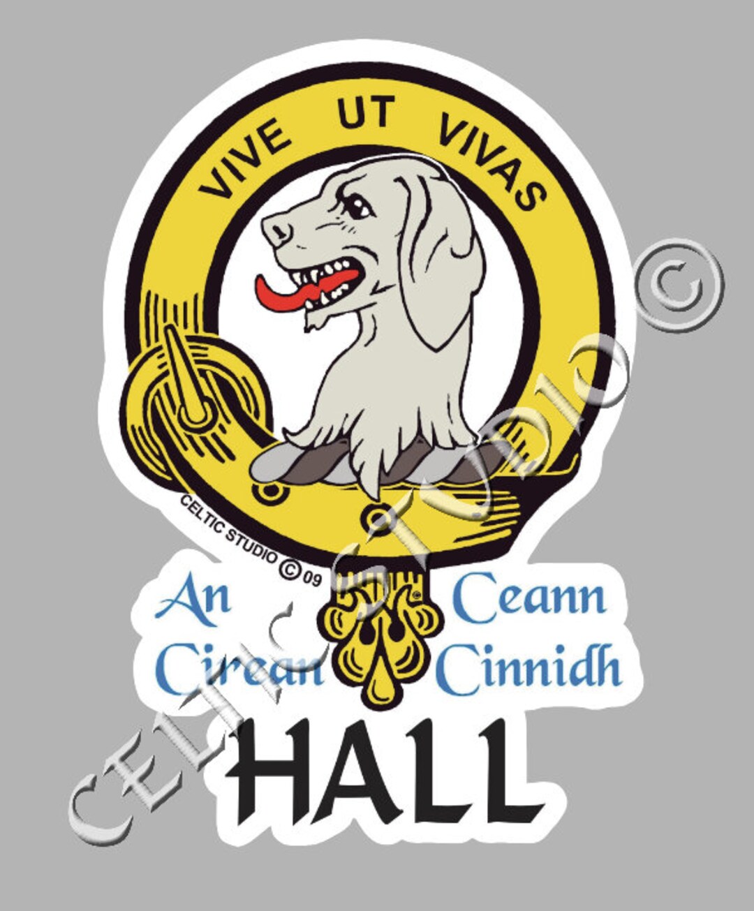 Hall Clan Crest Decal | Custom Scottish Heritage Car & Laptop Stickers ...