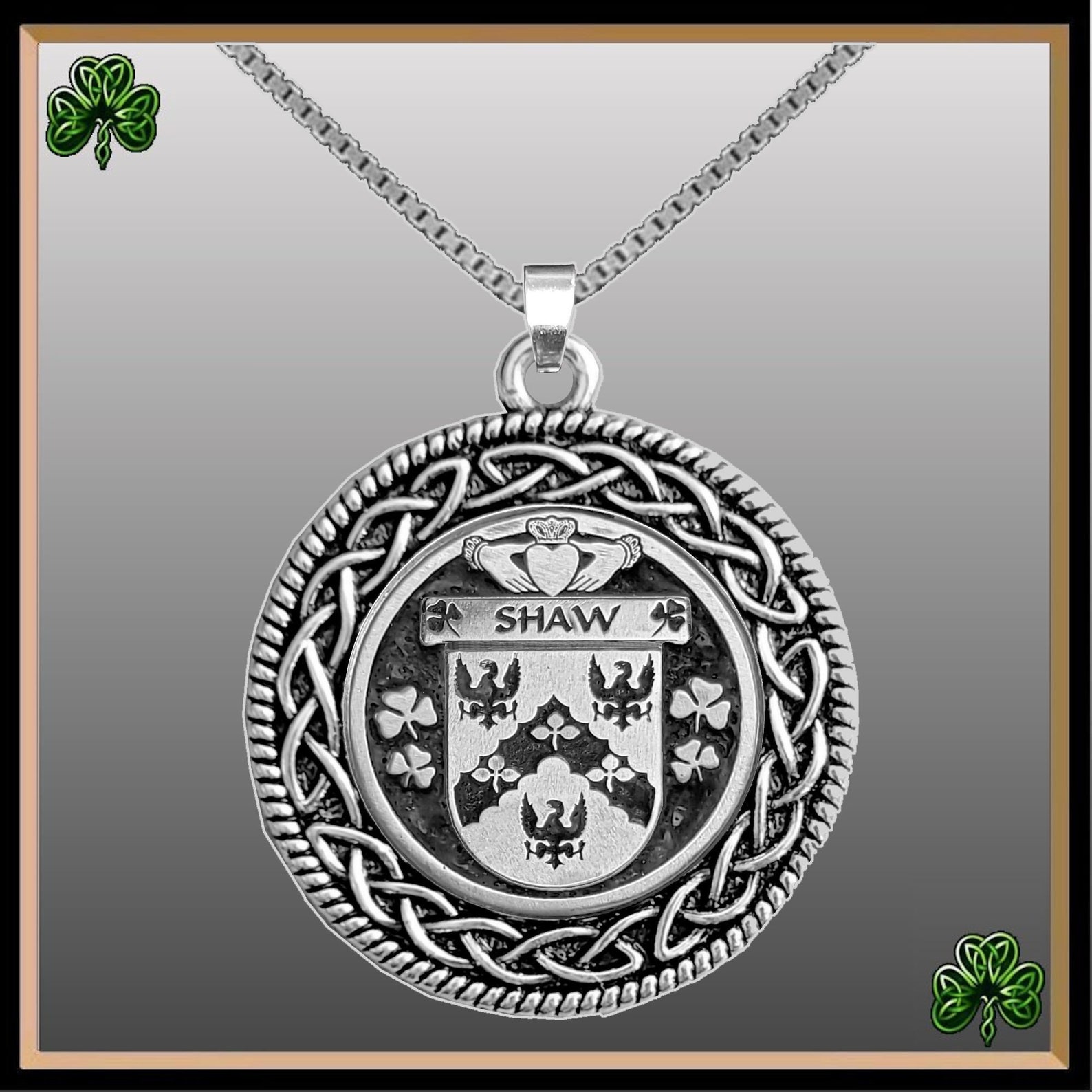 Shaw Irish Coat of Arms Celtic Interlace Disk Pendant ~ IP06 - Etsy