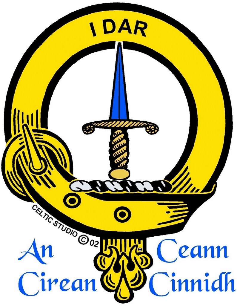 Dalziel Clan Crest Celtic Interlace Disk Pendant, Scottish Family Crest ...