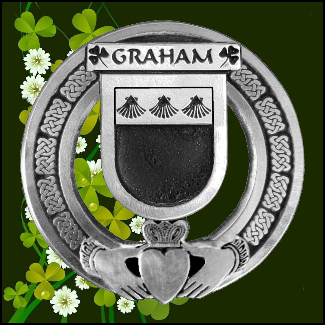 Graham Irish Claddagh Coat of Arms Badge - Etsy