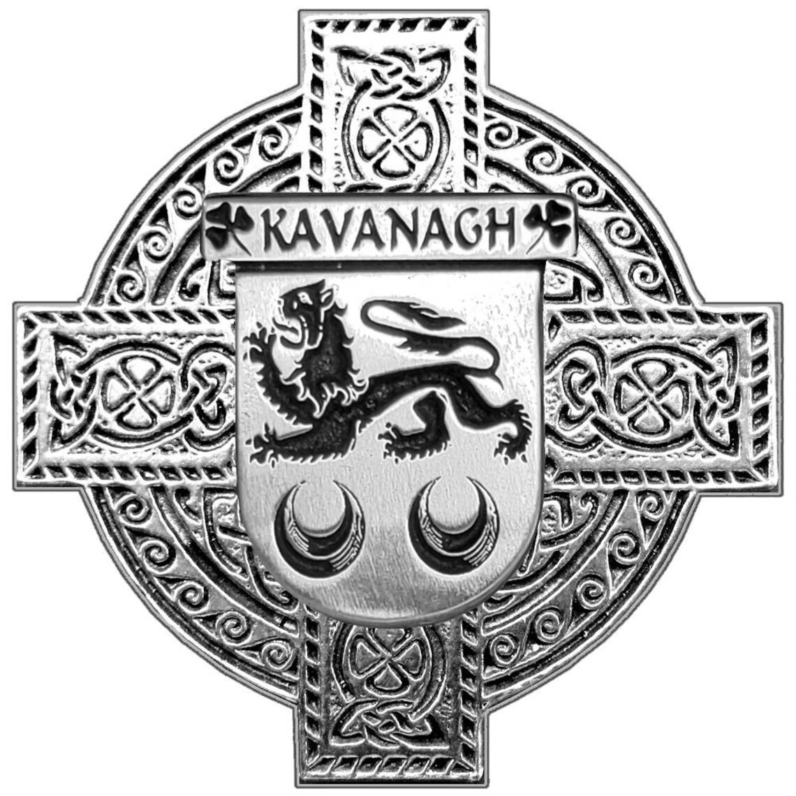 Kavanagh Irish Coat of Arms Celtic Cross Badge - Etsy