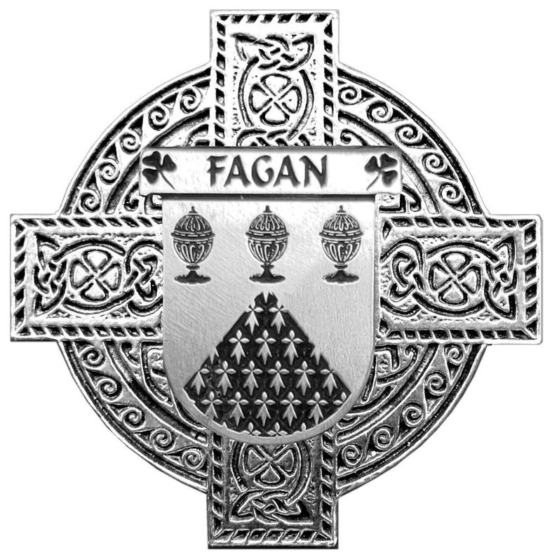 Fagan Irish Coat of Arms Celtic Cross Badge - Etsy