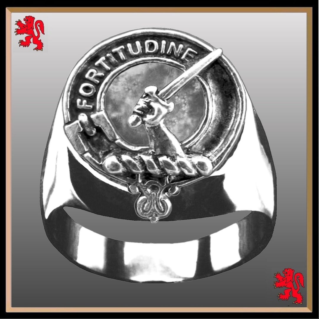 Macrae Scottish Clan Crest Ring GC100 ~ Sterling Silver and Karat Gold ...