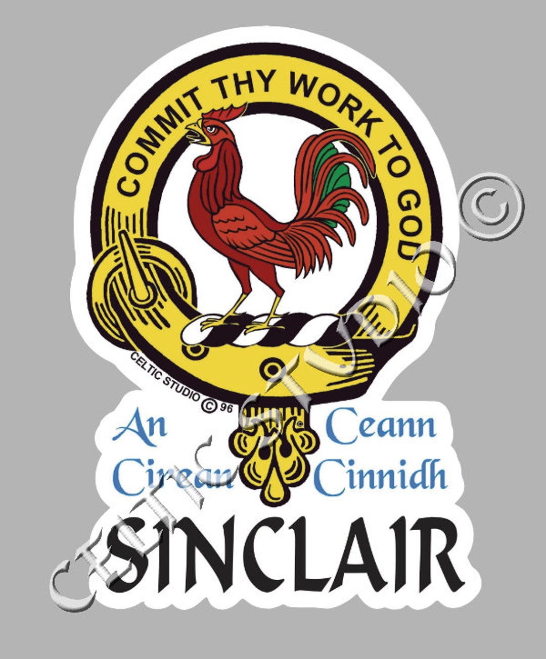 Sinclair Clan Crest Decal | Custom Scottish Heritage Car & Laptop ...