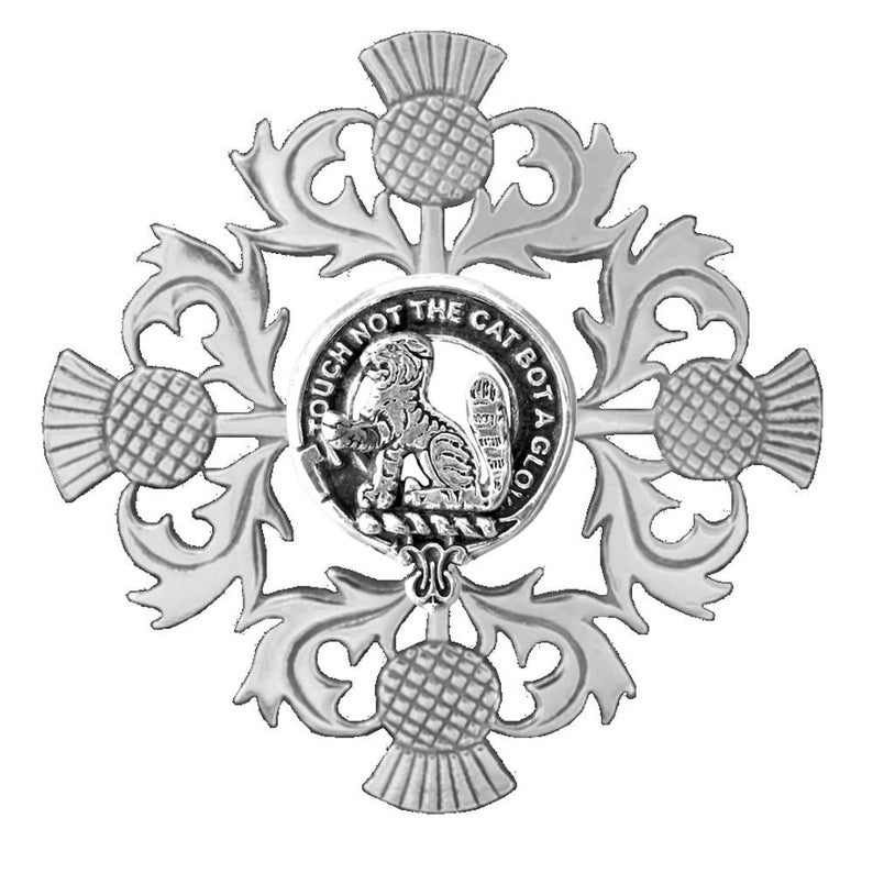Macpherson Clan Crest Scottish Four Thistle Brooch - Etsy