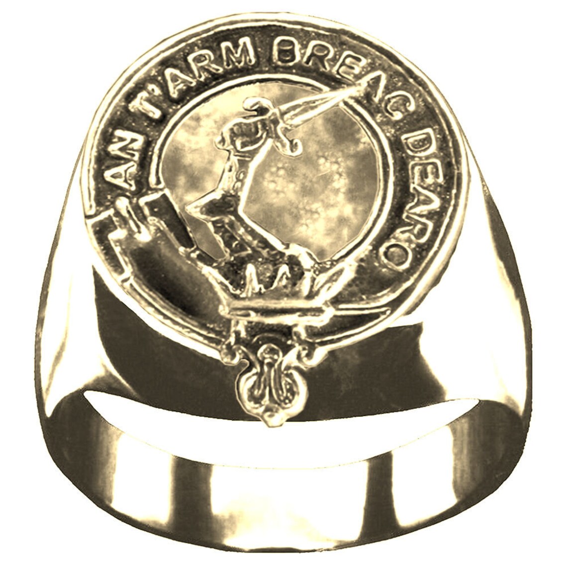 Macquarrie Scottish Clan Crest Ring GC100 ~ Sterling Silver and Karat ...
